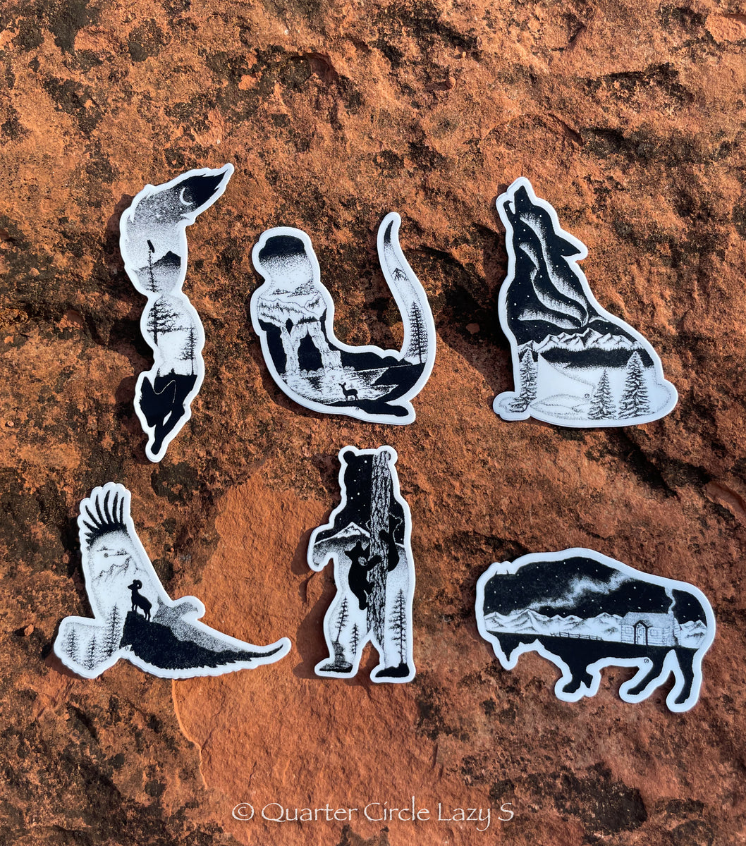 The North America Sticker Pack – Quarter Circle Lazy S Designs